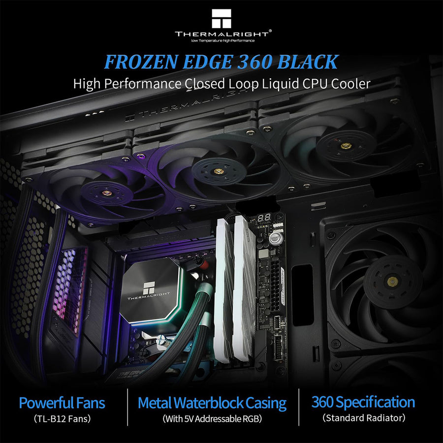 Thermalright Frozen Edge 360 Black 360mm AIO Liquid CPU Cooler ...